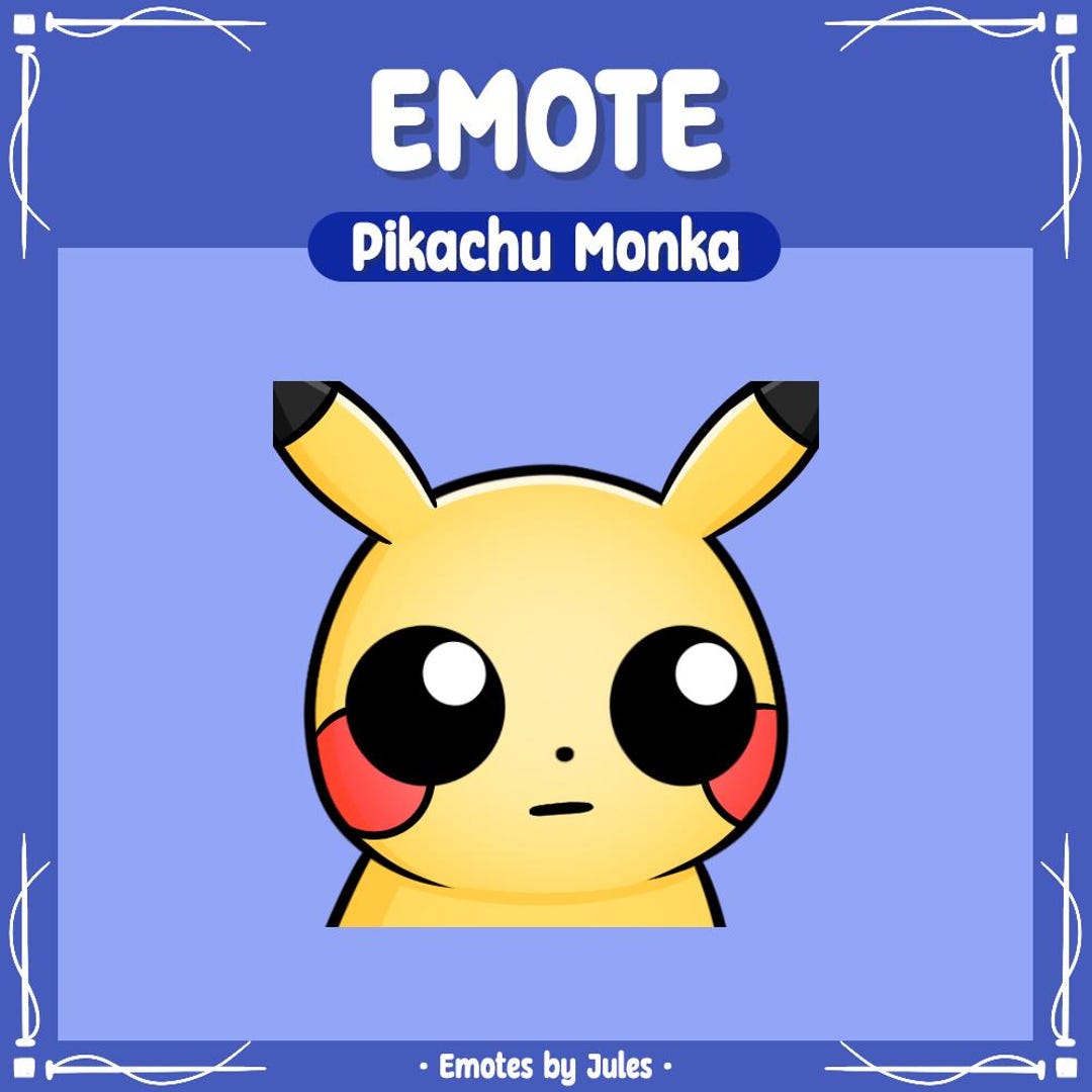 PIKACHU MONKA EMOTE Twitch Discord Youtube Streaming - Etsy