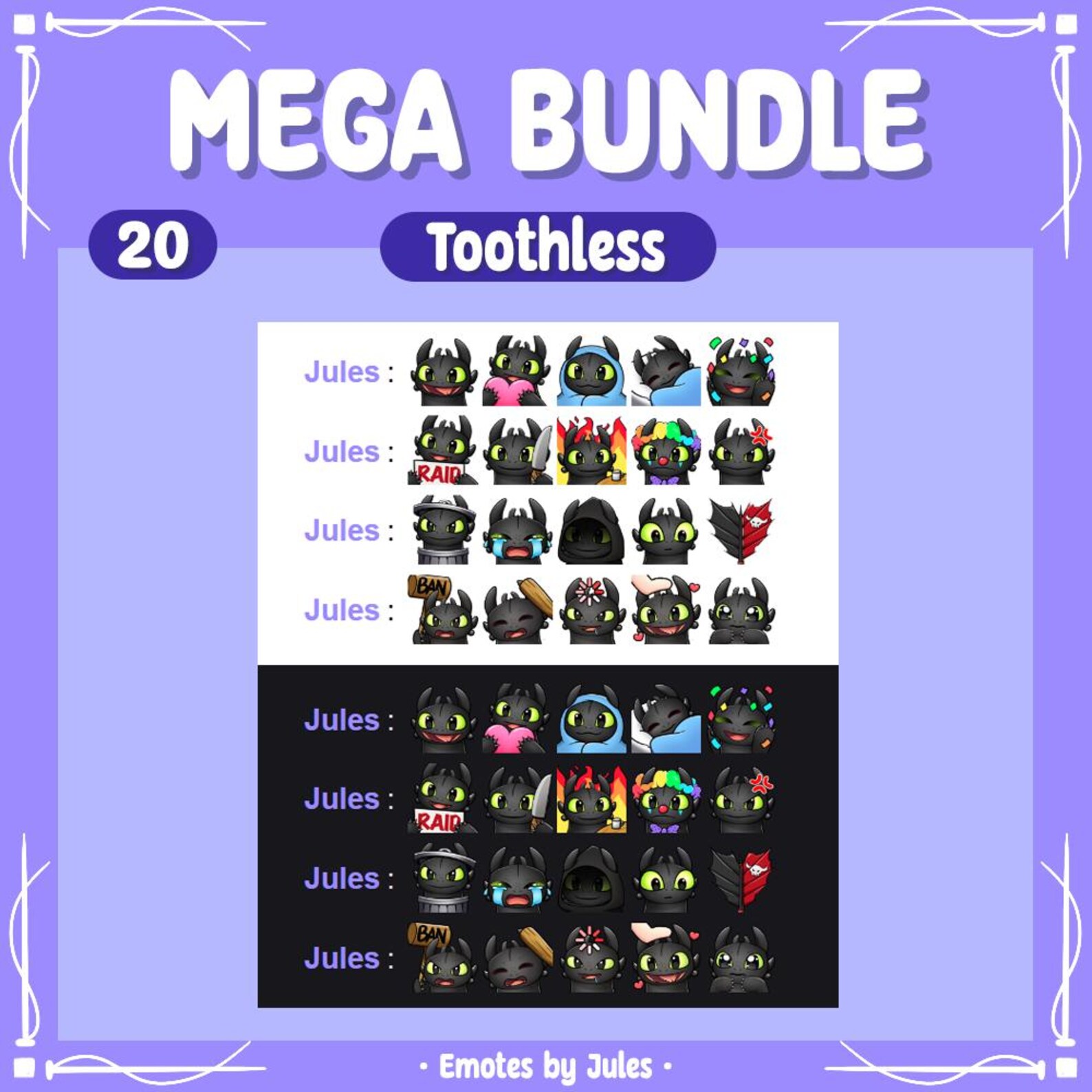 20x TOOTHLESS MEGA BUNDLE | Twitch | Discord | Youtube | Streaming - Etsy