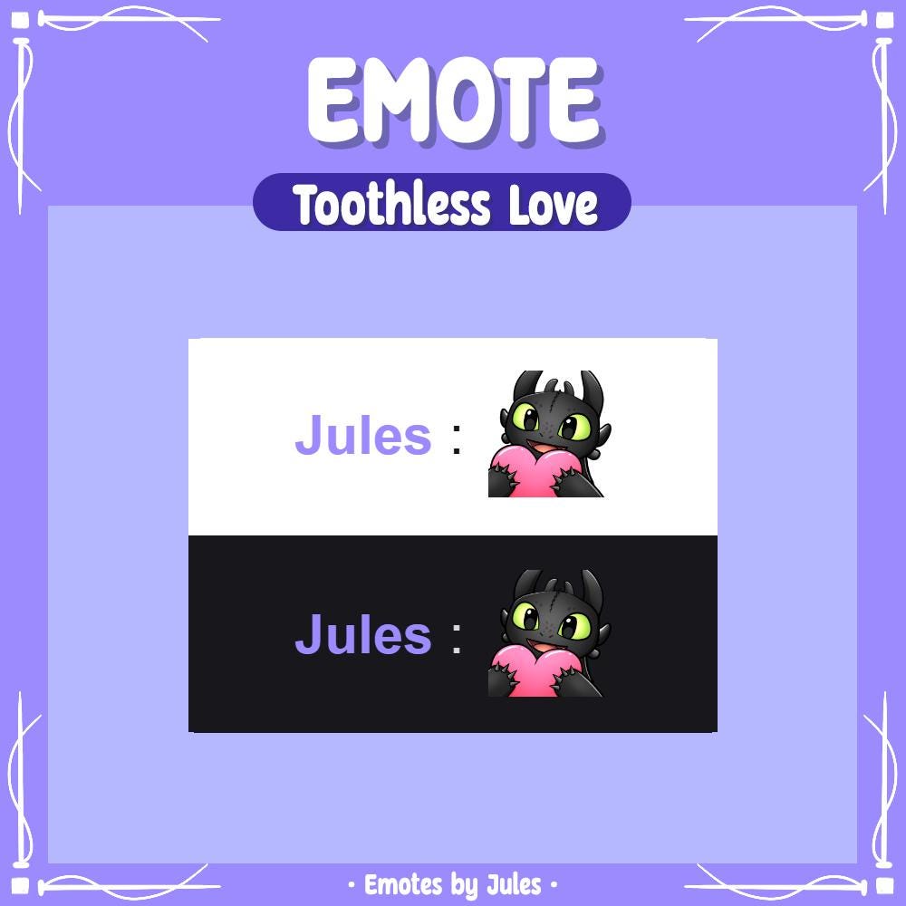 TOOTHLESS LOVE EMOTE | Twitch | Discord | Youtube | Streaming - Etsy