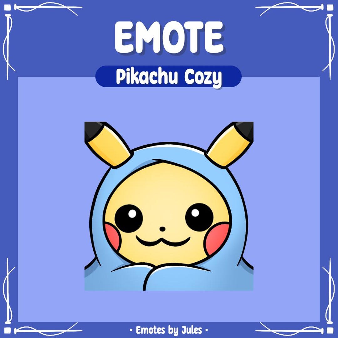 PIKACHU COZY EMOTE | Twitch | Discord | Youtube | Streaming - Etsy
