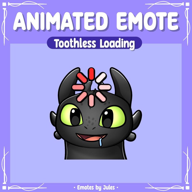 TOOTHLESS LOADING EMOTE | Twitch | Discord | Youtube | Streaming - Etsy
