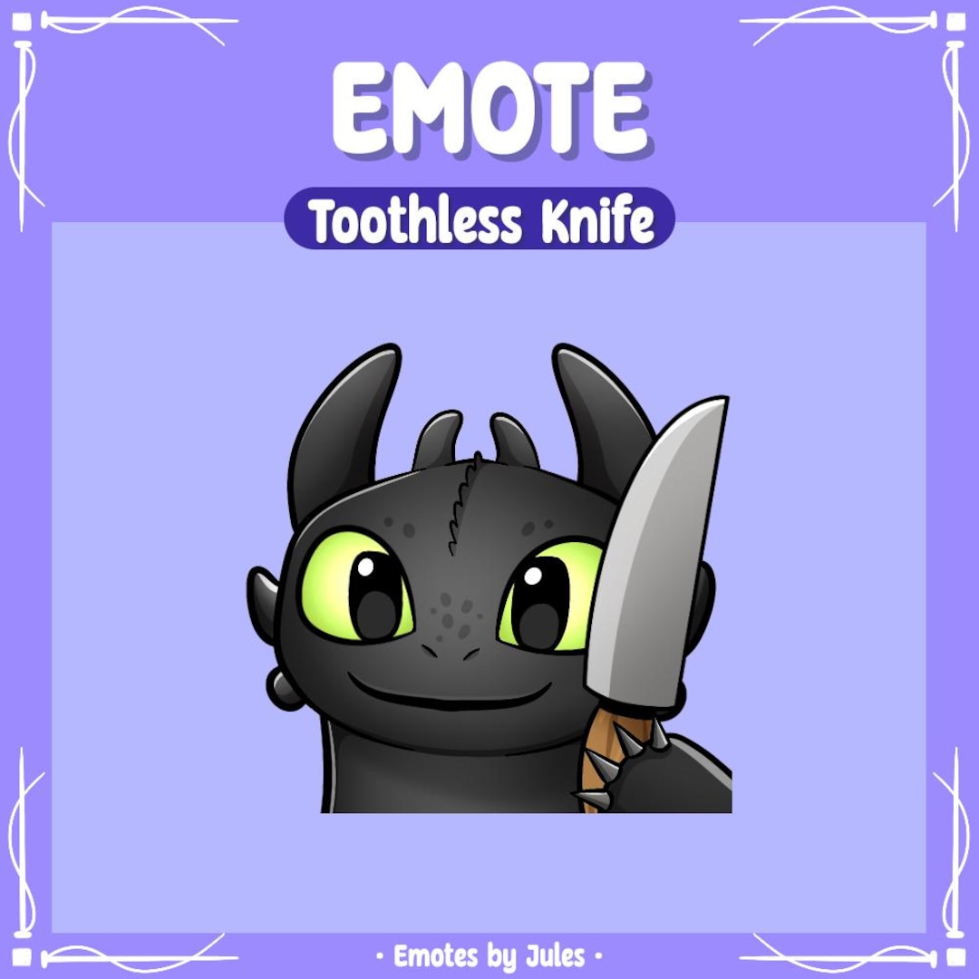 TOOTHLESS KNIFE EMOTE | Twitch | Discord | Youtube | Streaming - Etsy