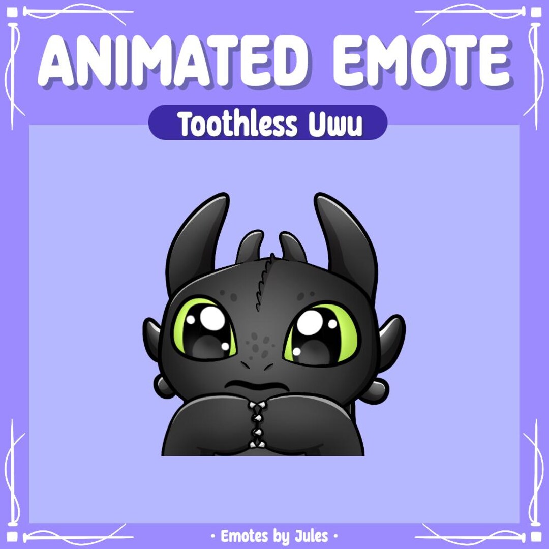TOOTHLESS UWU EMOTE | Twitch | Discord | Youtube | Streaming - Etsy