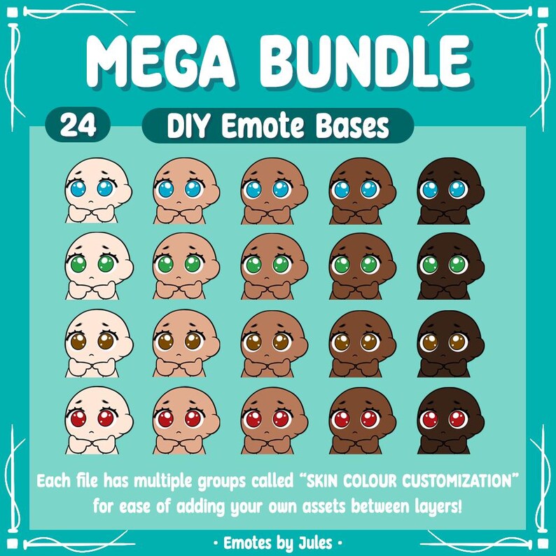 DIY EMOTE BASE Mega Bundle | Twitch | Discord | Youtube | Streaming - Etsy