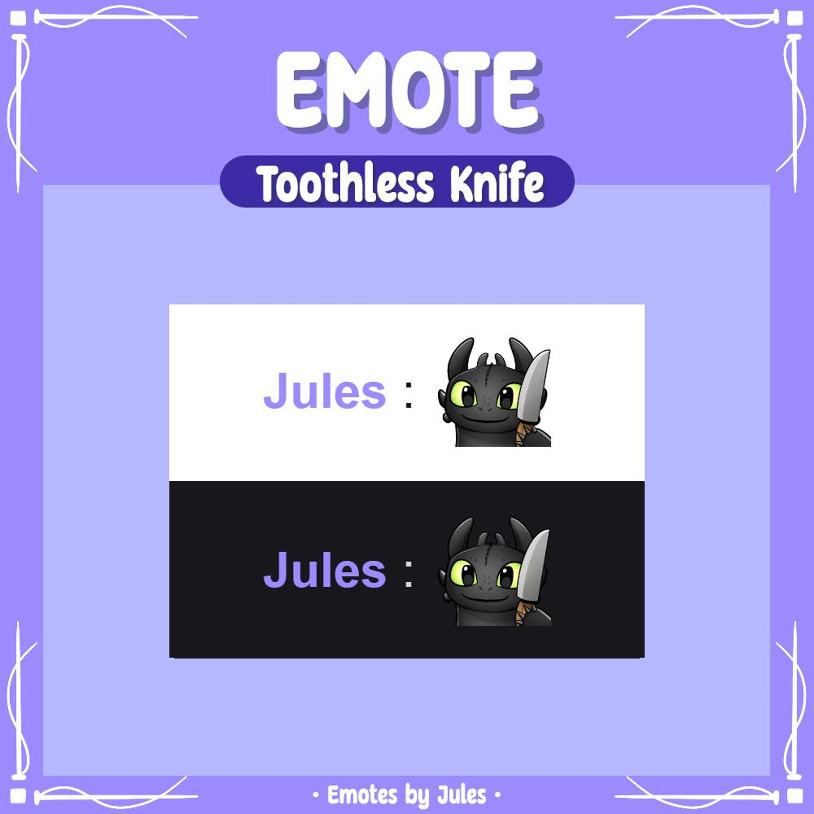 TOOTHLESS KNIFE EMOTE | Twitch | Discord | Youtube | Streaming - Etsy