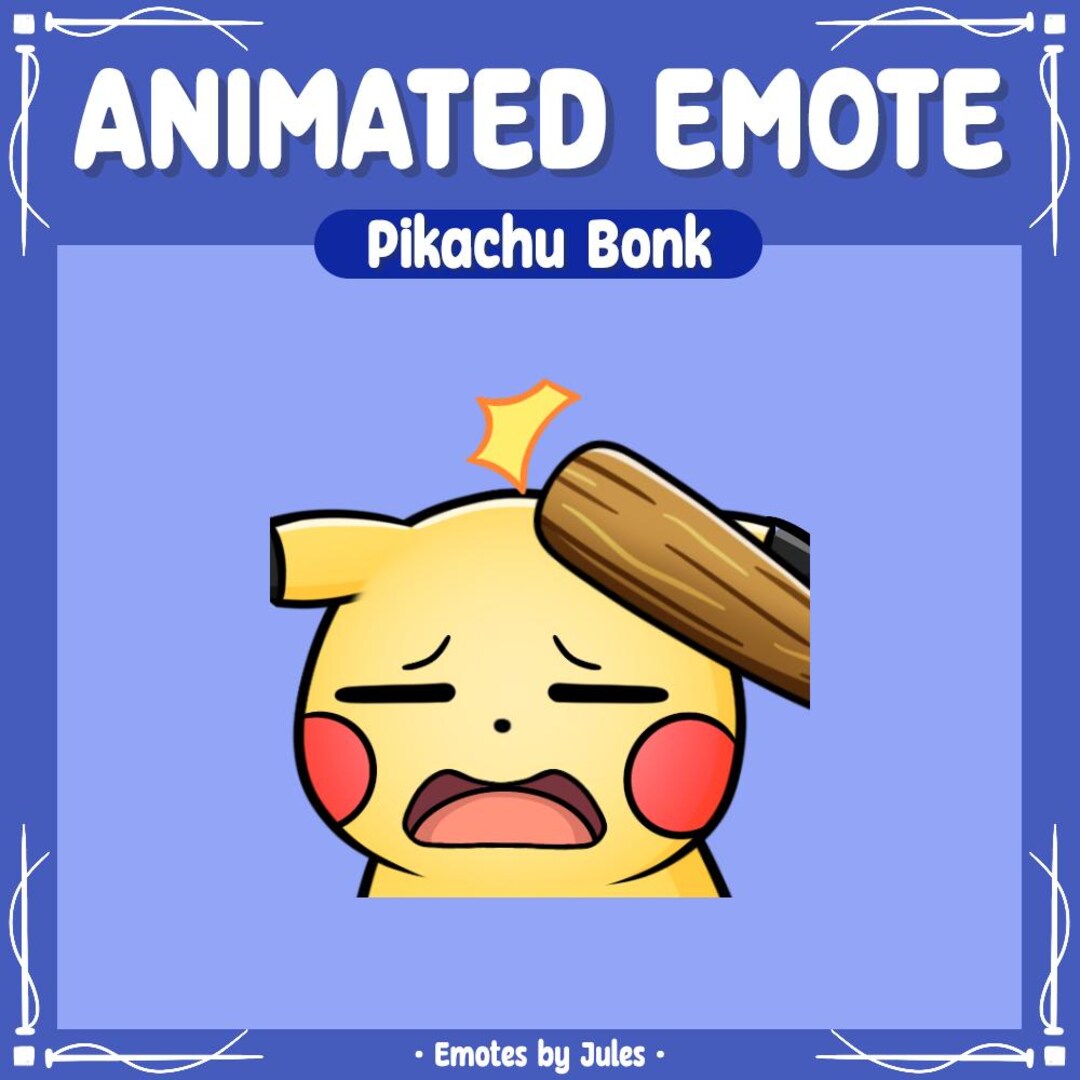PIKACHU BONK EMOTE | Twitch | Discord | Youtube | Streaming - Etsy