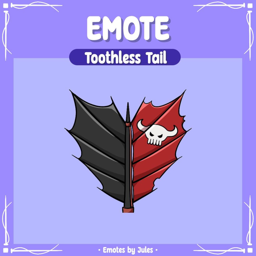 TOOTHLESS TAIL EMOTE | Twitch | Discord | Youtube | Streaming - Etsy