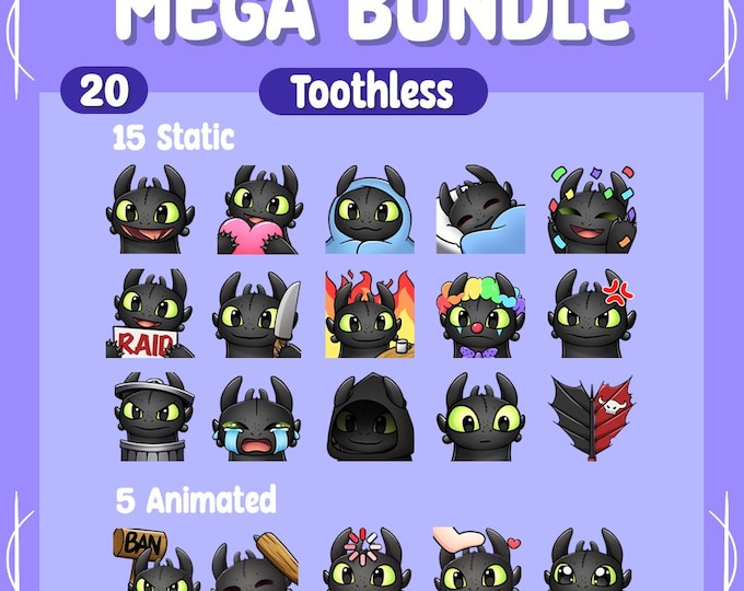 20x TOOTHLESS MEGA BUNDLE | Twitch | Discord | Youtube | Streaming - Etsy