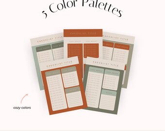 Multi-color Blank Checklist Printable PDF, Blank to Do List, Minimalist ...