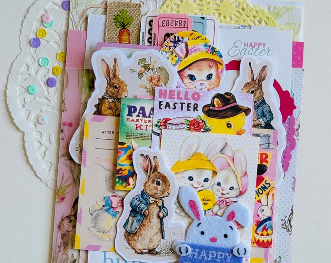 Easter Junk Journal Kit, Bunny Ephemera, Easter Scrapbook, Easter ...