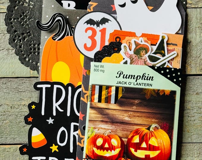 Halloween Paper Pack, Halloween Ephemera, Fall Junk Journal Kit ...