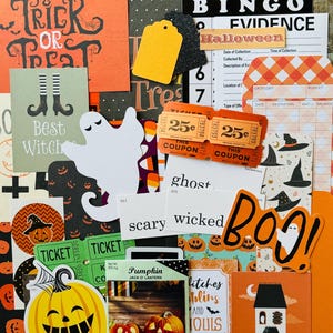 Halloween Paper Pack, Halloween Ephemera, Fall Junk Journal Kit ...