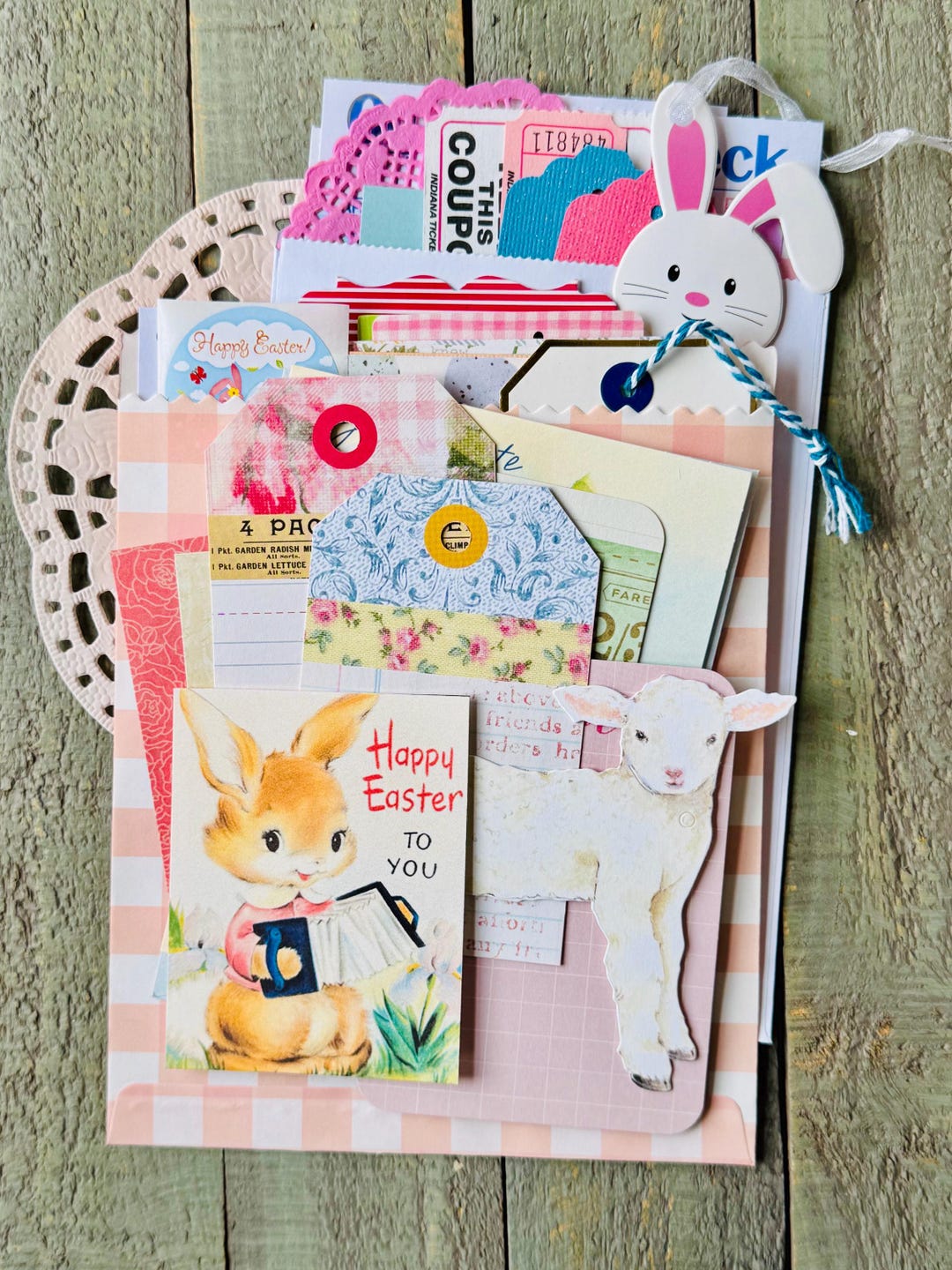 Easter Spring Paper Pack, Easter Ephemera, Bunnies and Blooms, Junk ...