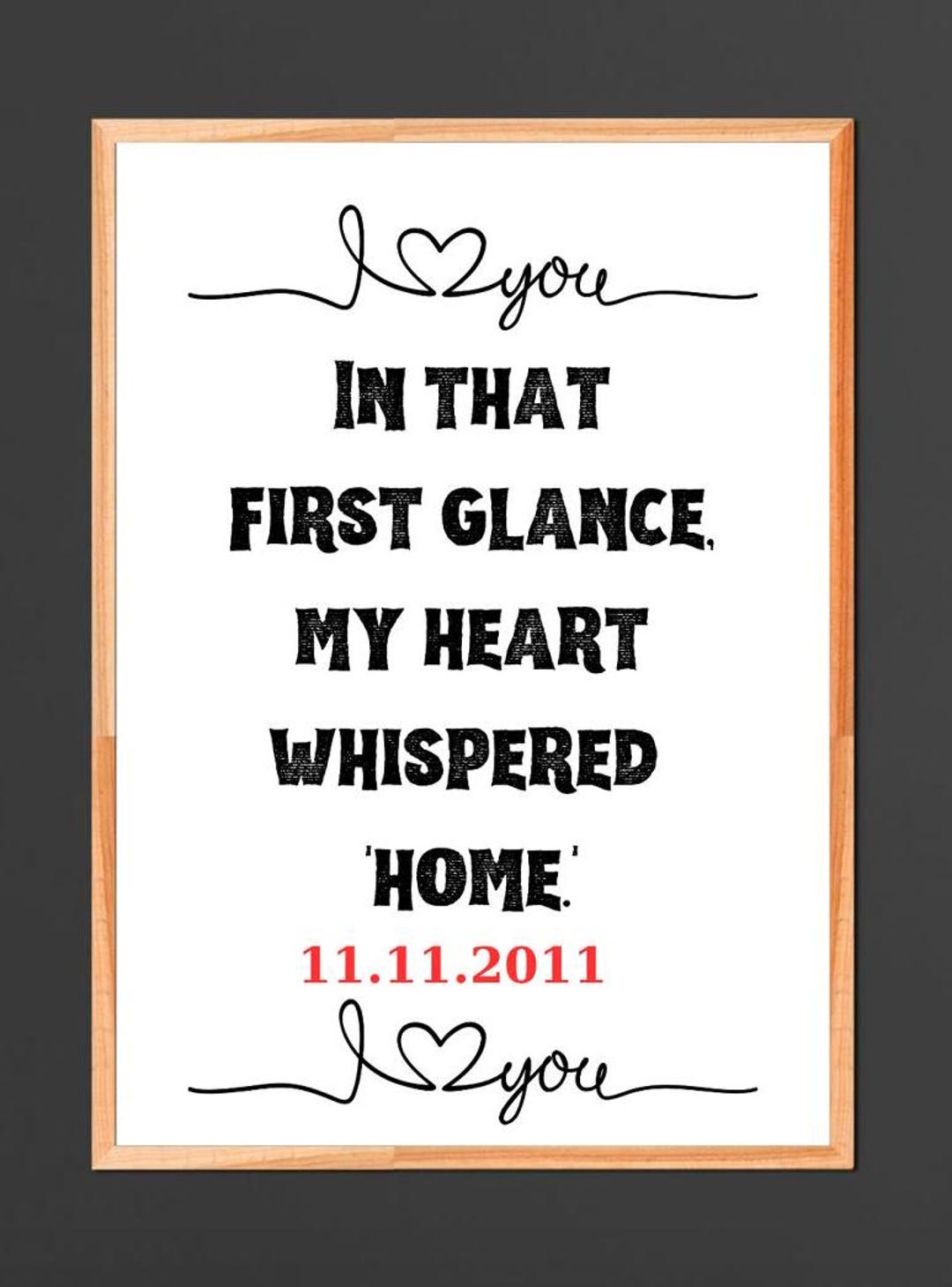 Custom Couple First Meet Date, Personalised Wedding Anniversary Gift ...
