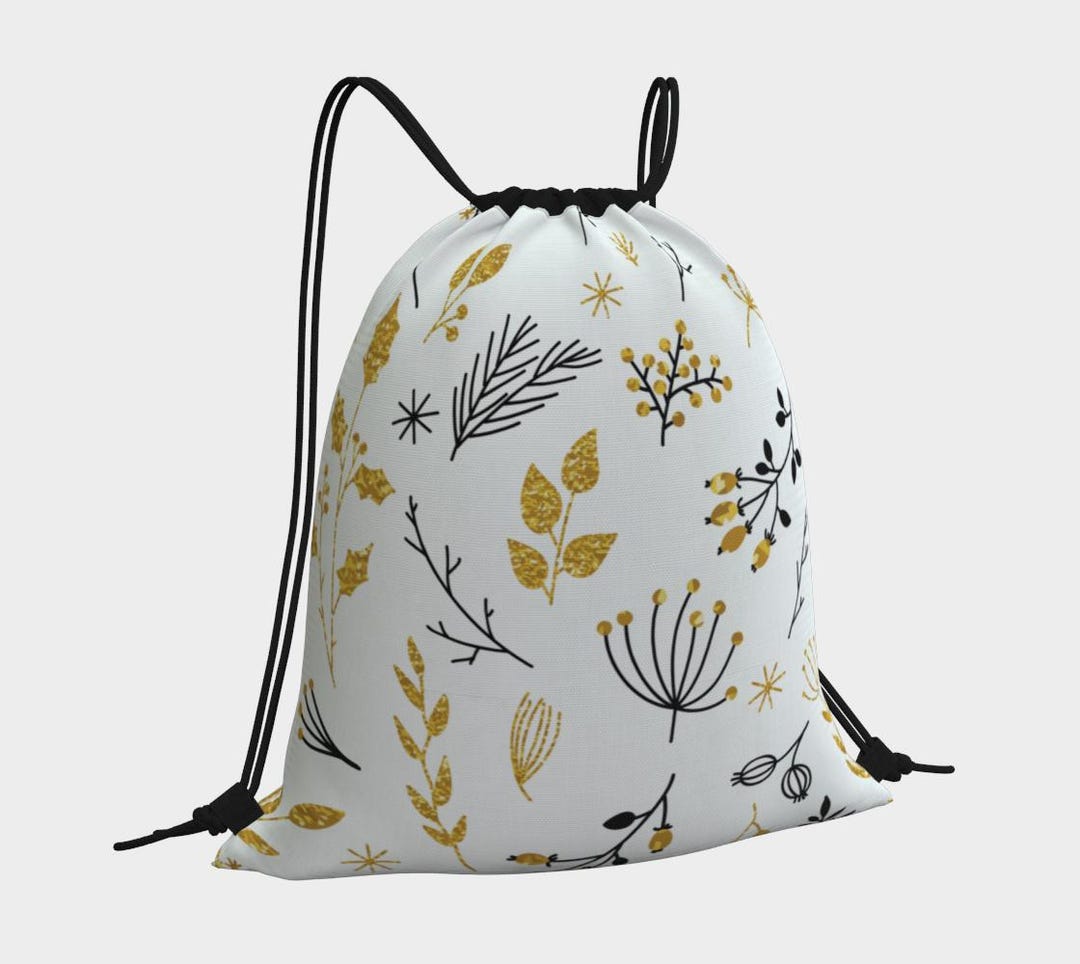 Yellow Wildplants Drawstring Bag, Designer Pouch, Drawstring Backpack ...