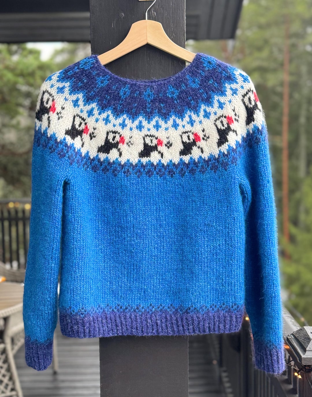 English Knitting Pattern for a Puffin Motif Sweater — Nordic Yoke ...