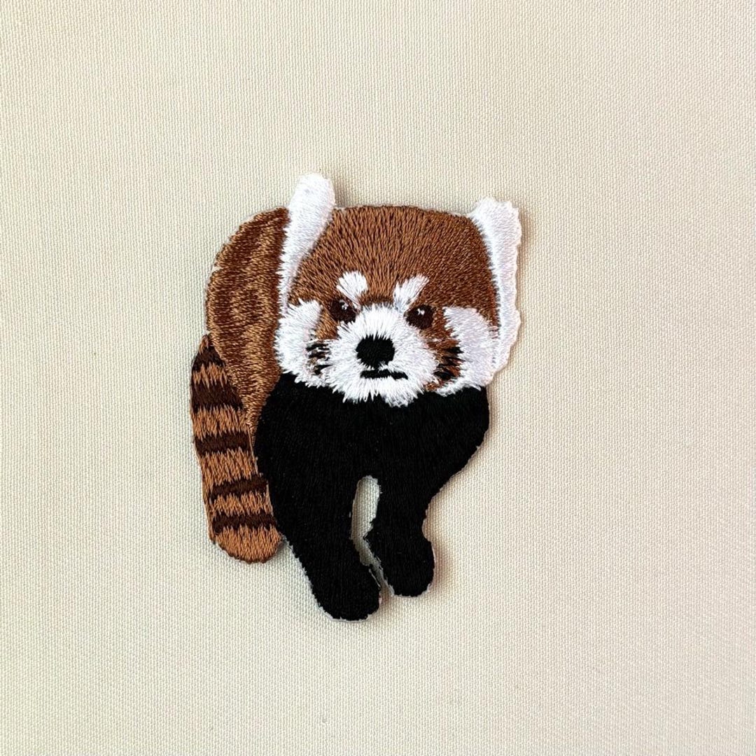 Red Panda Iron on Patch Embroidered Applique - Etsy