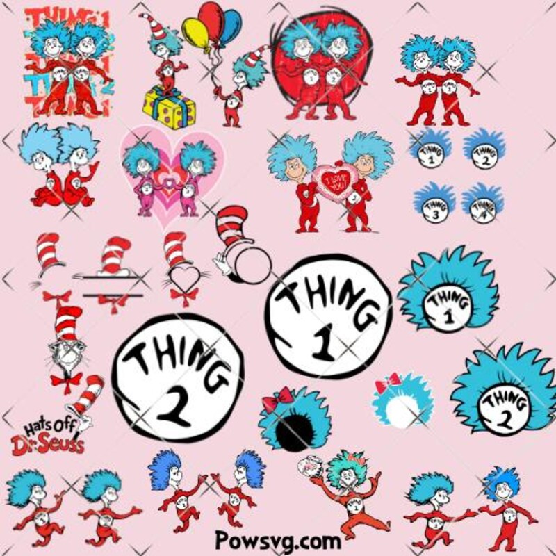 Thing 1 Thing 2 Png - Etsy