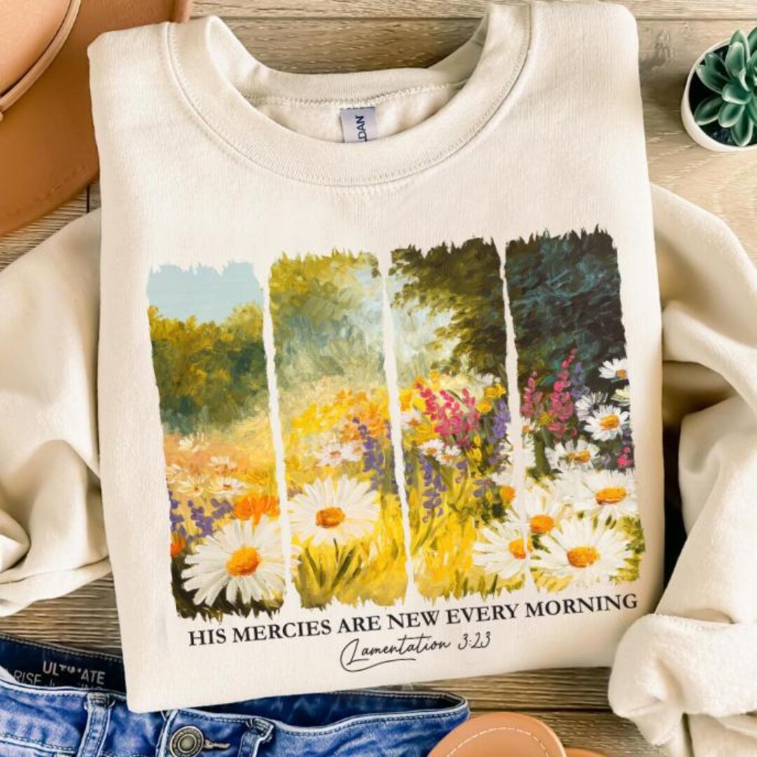 His Mercies Are New Every Morning PNG, Wildflower Christian Png, Bible ...