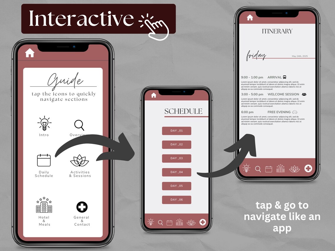 Couples Editable & Mobile Retreat Itinerary Canva Template | 22-page ...