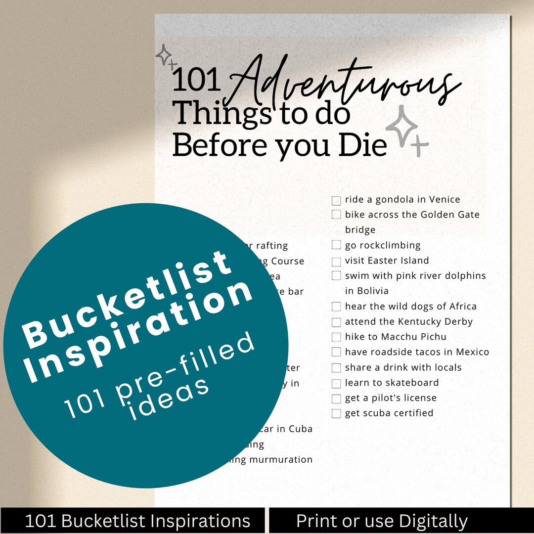 100 Things to Do | Printable PDF of Bucket List Ideas for Couples or ...