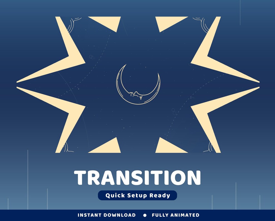 Moon Phase Animated Stinger Transition Twitch Overlay Package ...