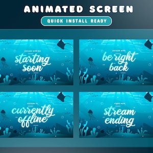 Ocean Animated Screen Overlay Package, Animation Scene Under Water ...