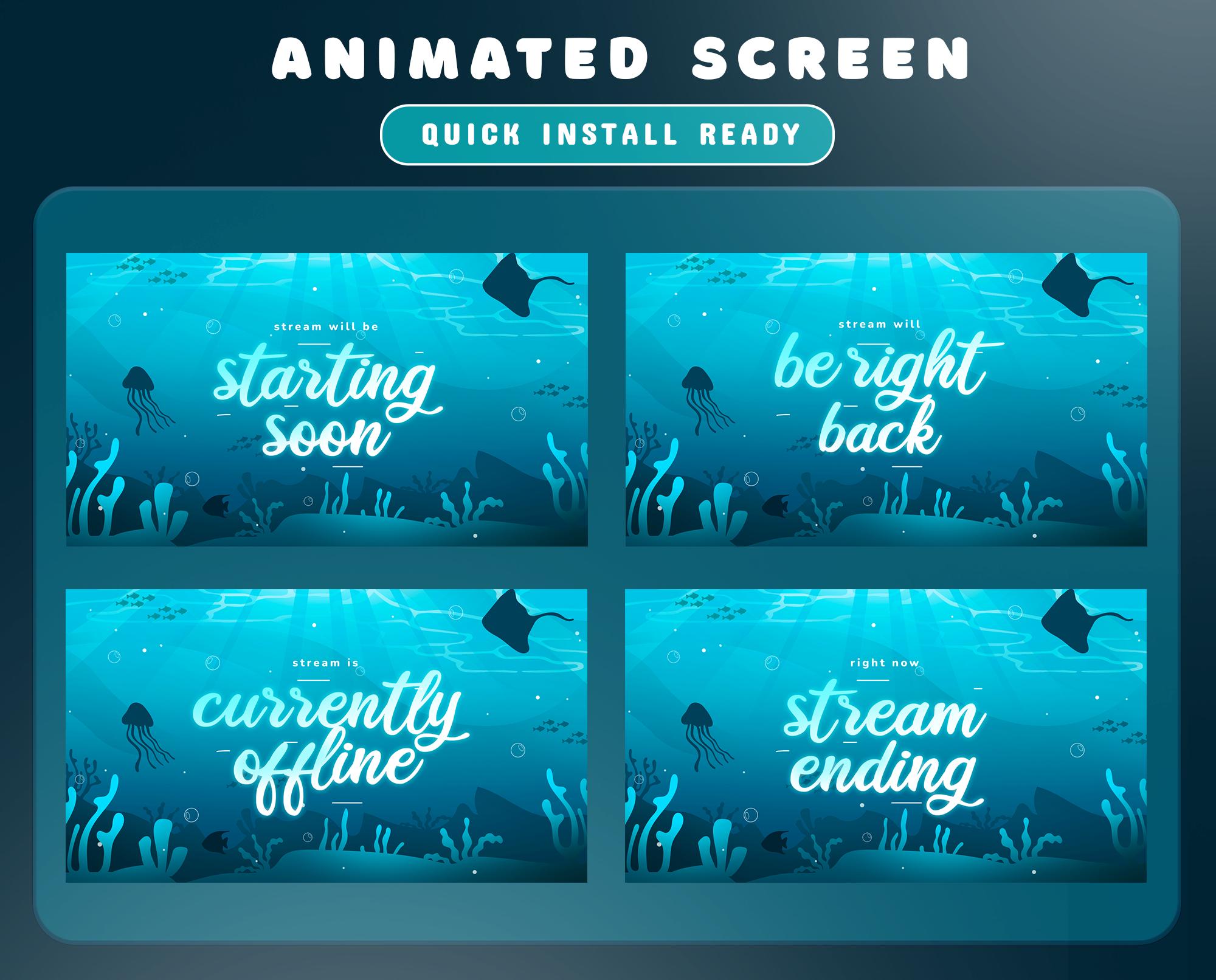 Ocean Animated Screen Overlay Package, Animation Scene Under Water ...