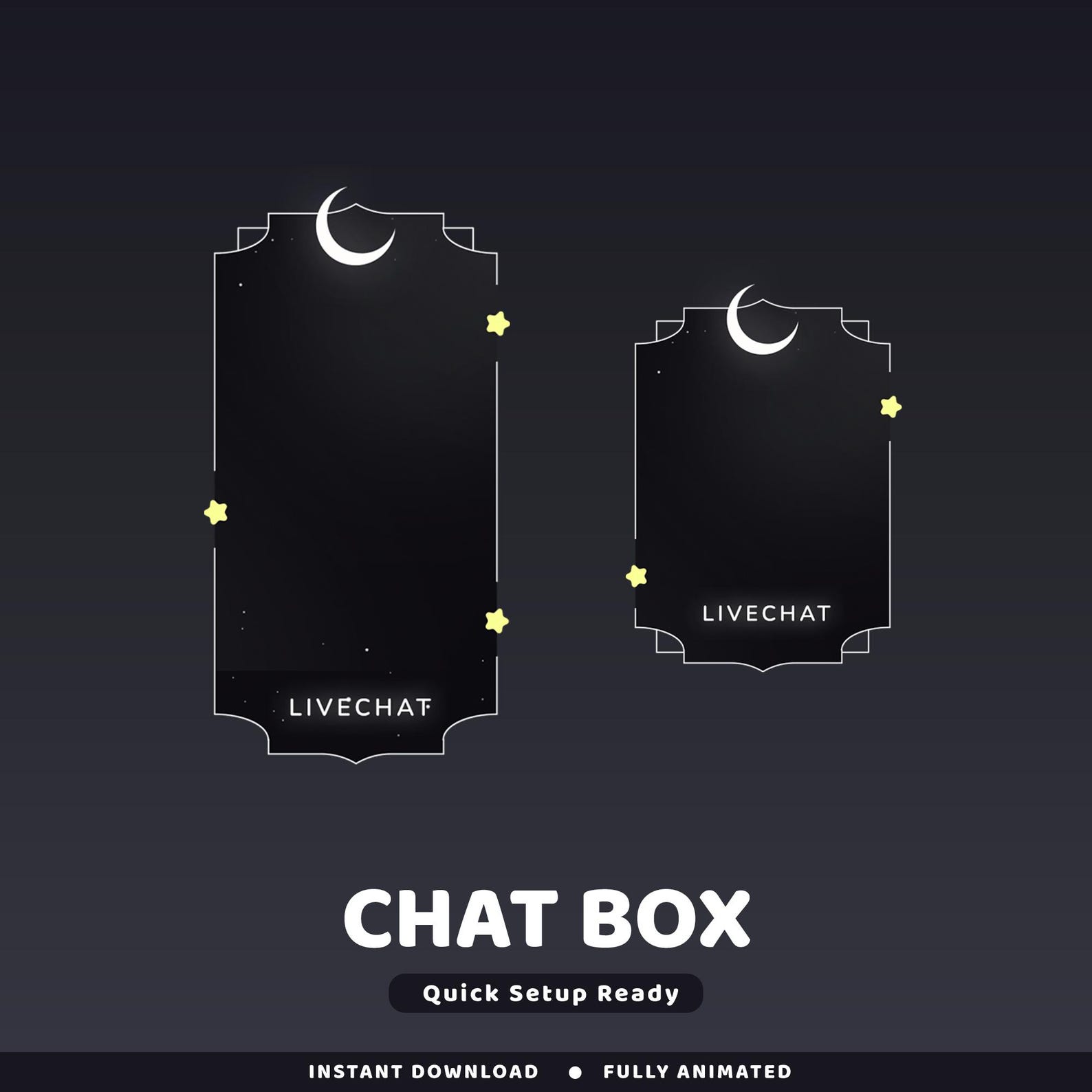 Moonlit Rings Animated Twitch Overlay Package, Night Sky Overlay, Cute ...