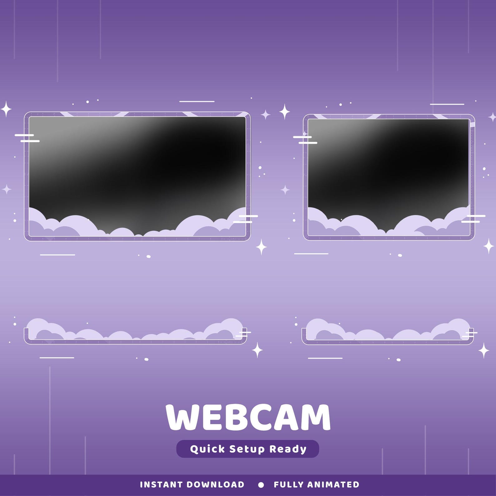 Lavender Dreams Animated Twitch Overlay Package, Pastel Aesthetic Cute ...