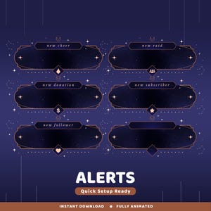 Galactic Grace Animated Twitch Overlay Package, Animation Celestial ...