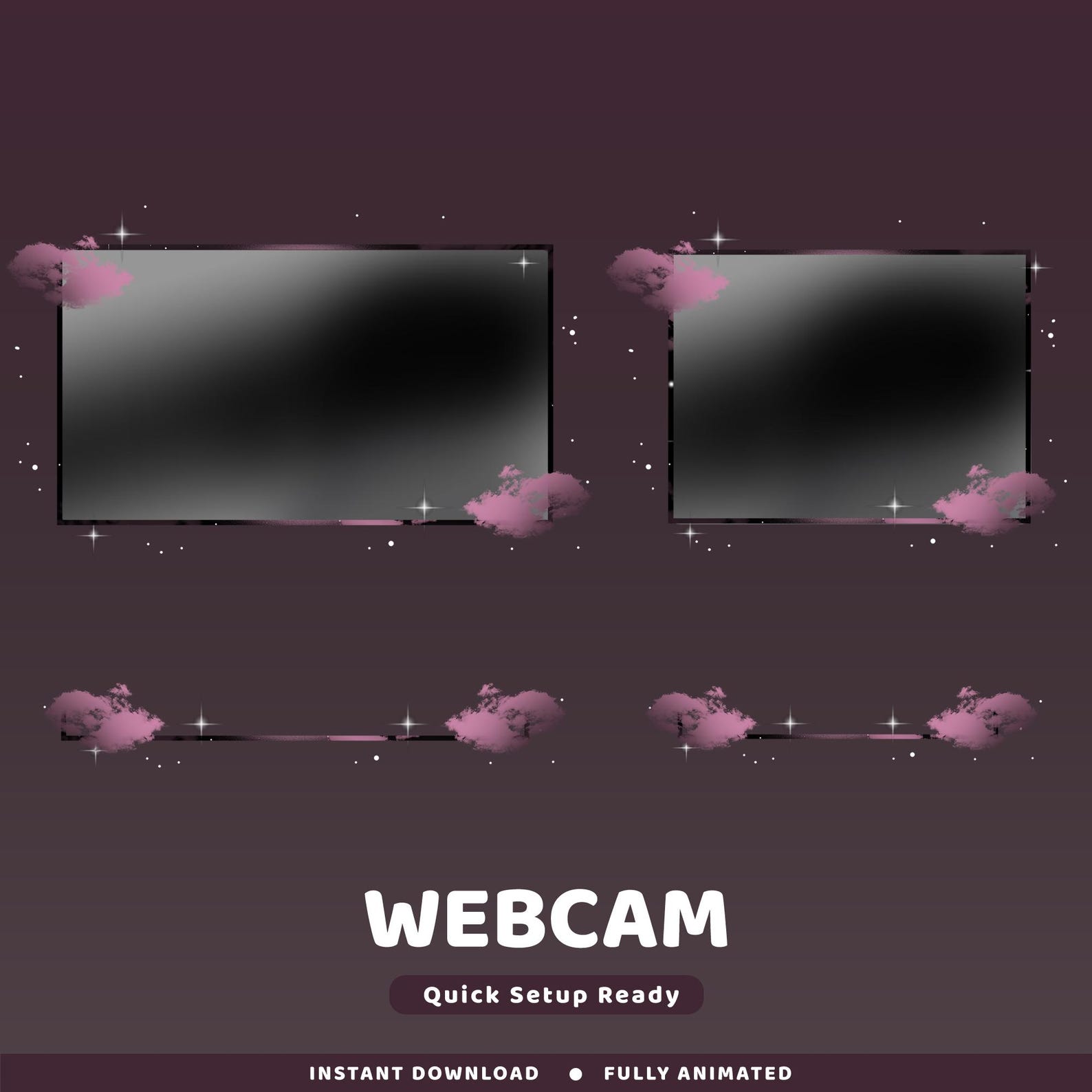 Eclipse of Amethyst Animated Twitch Overlay Package, Dark Aesthetic ...