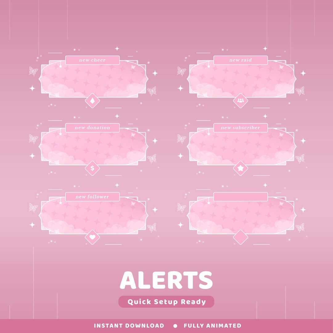 Fairy Twinkle Animated Alert Twitch Overlay Package, Animated Alert ...