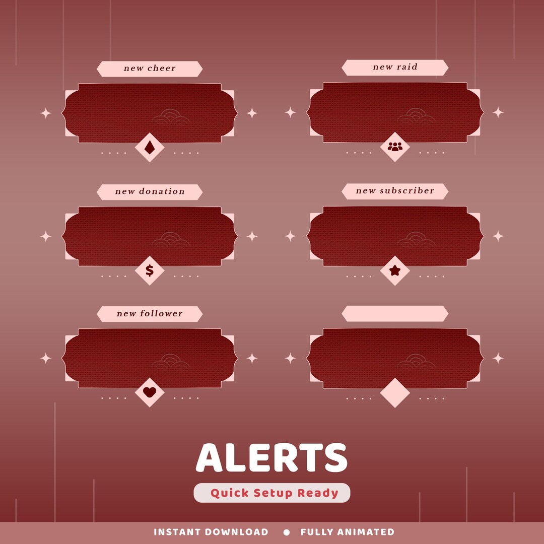 Zen Flow Animated Alert Twitch Overlay Package, Asian Style Overlay ...