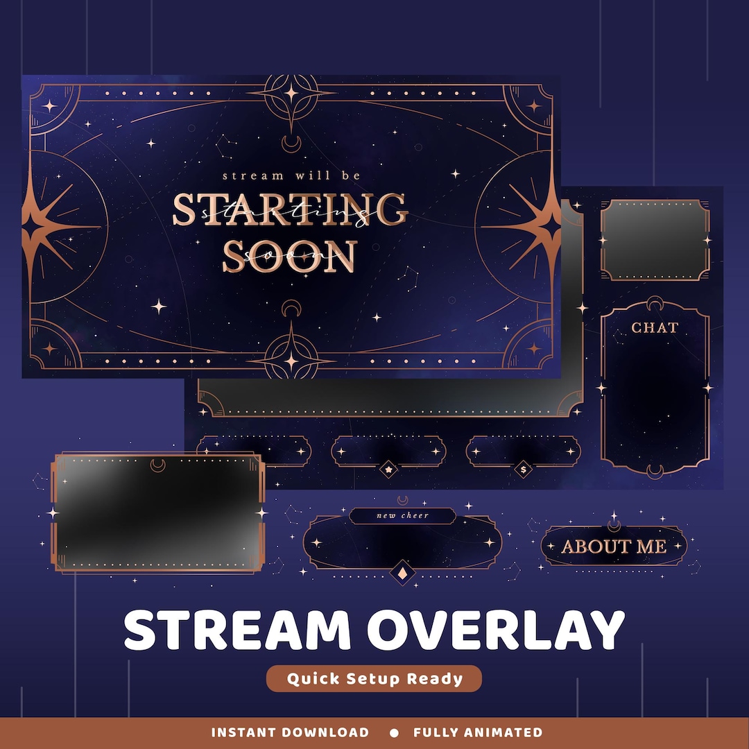 Galactic Grace Animated Twitch Overlay Package, Animation Celestial ...