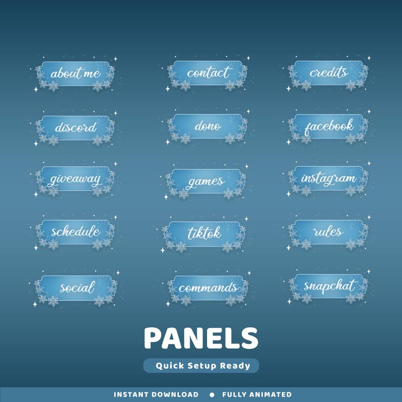 Snow Horizon Animated Twitch Overlay Package, Winter Aesthetic ...