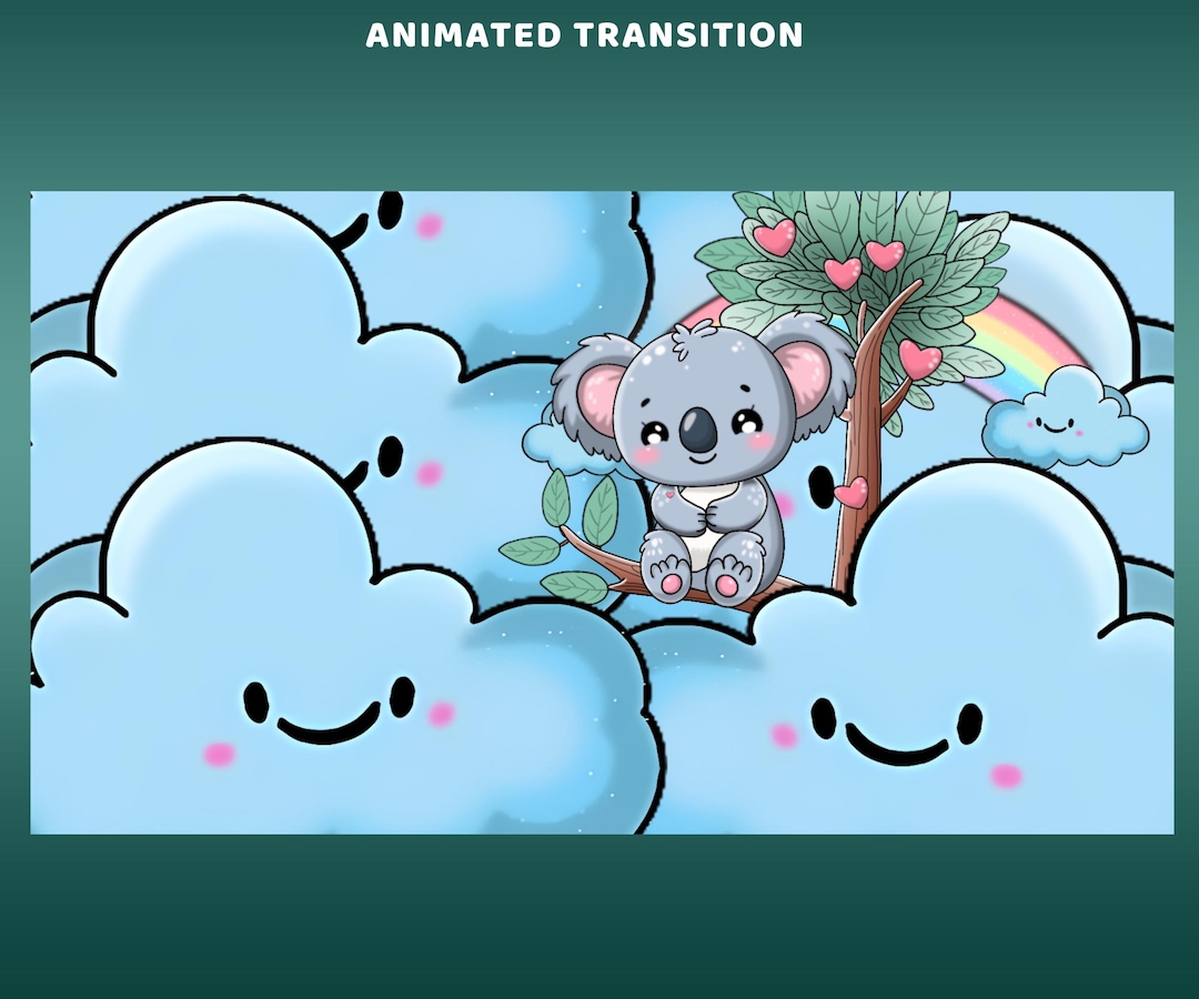 Cute Animal Illustration Animated Stinger Transition Twitch Overlay ...
