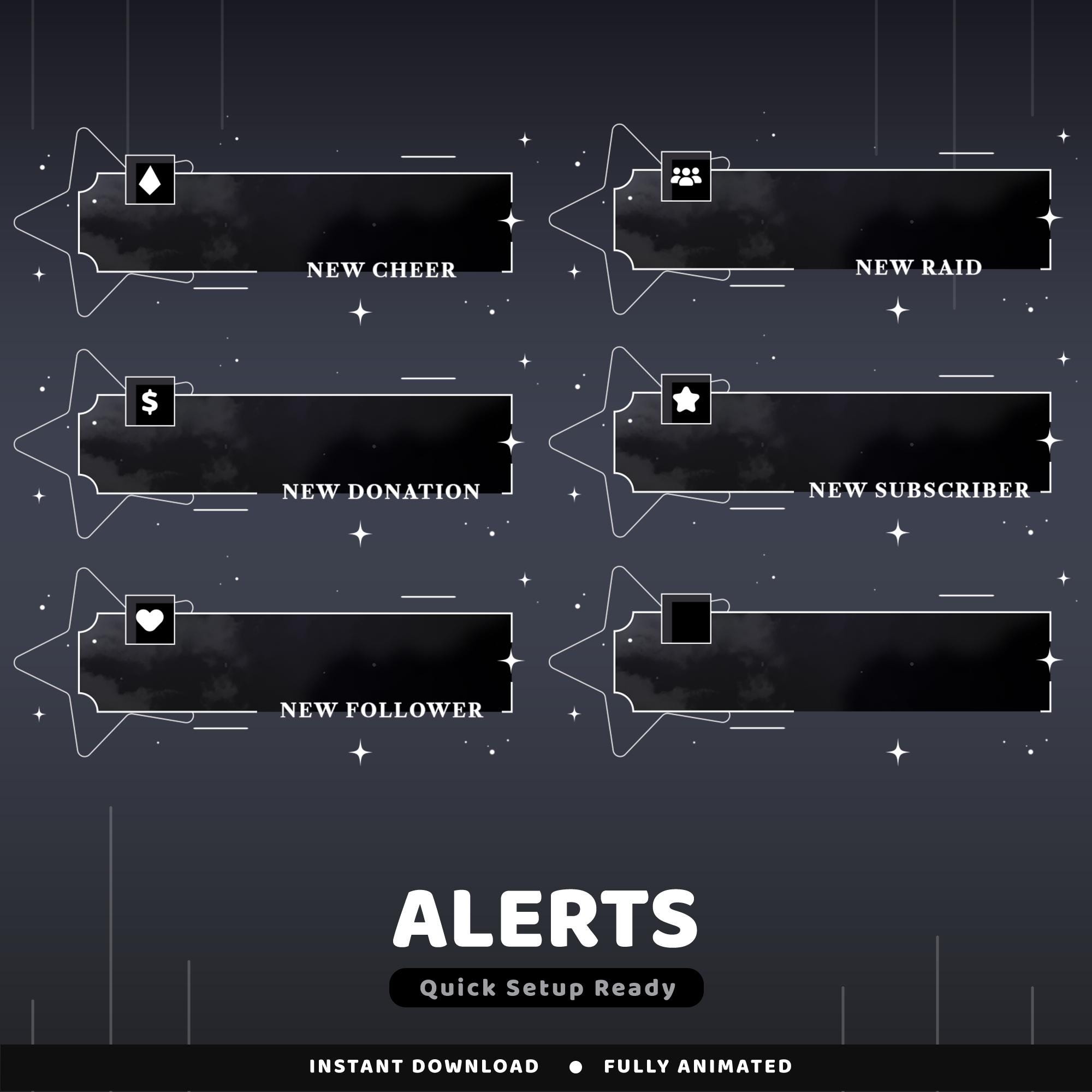 Dreaming Galaxy Animated Twitch Overlay Package, Animation Celestial ...
