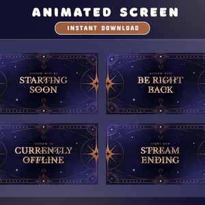 Galactic Grace Animated Twitch Overlay Package, Animation Celestial ...