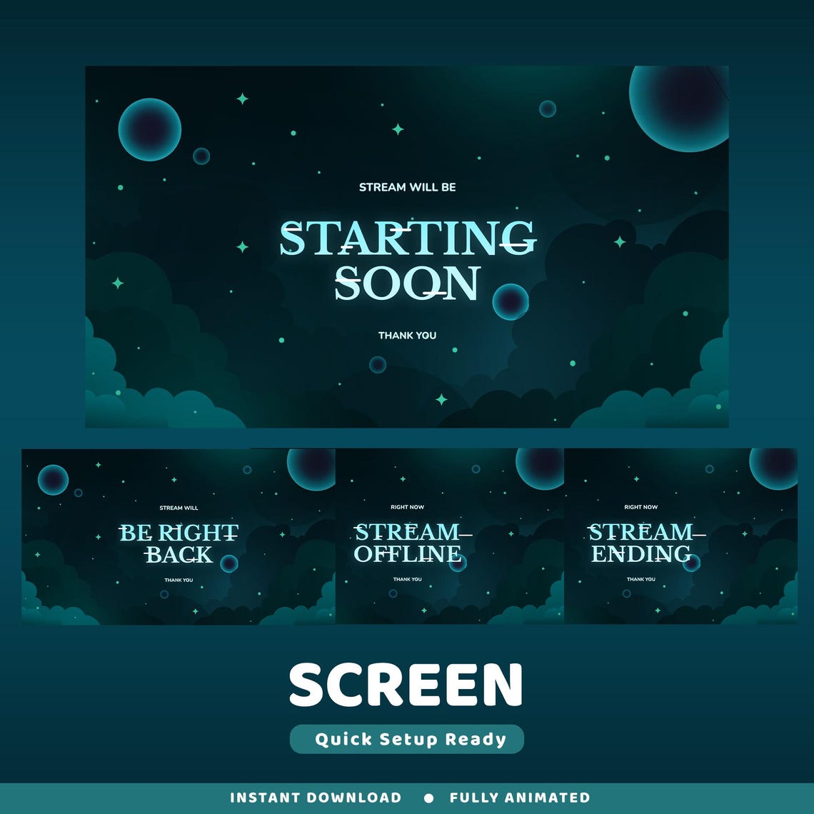 Orbit Veil Animated Screen Overlay Package, Dark Green Black Overlay ...