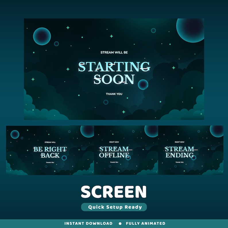 Orbit Veil Animated Screen Overlay Package, Dark Green Black Overlay ...