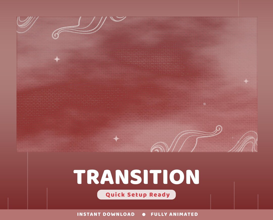 Zen Flow Animated Stinger Transition Twitch Overlay Package, Red Wave ...