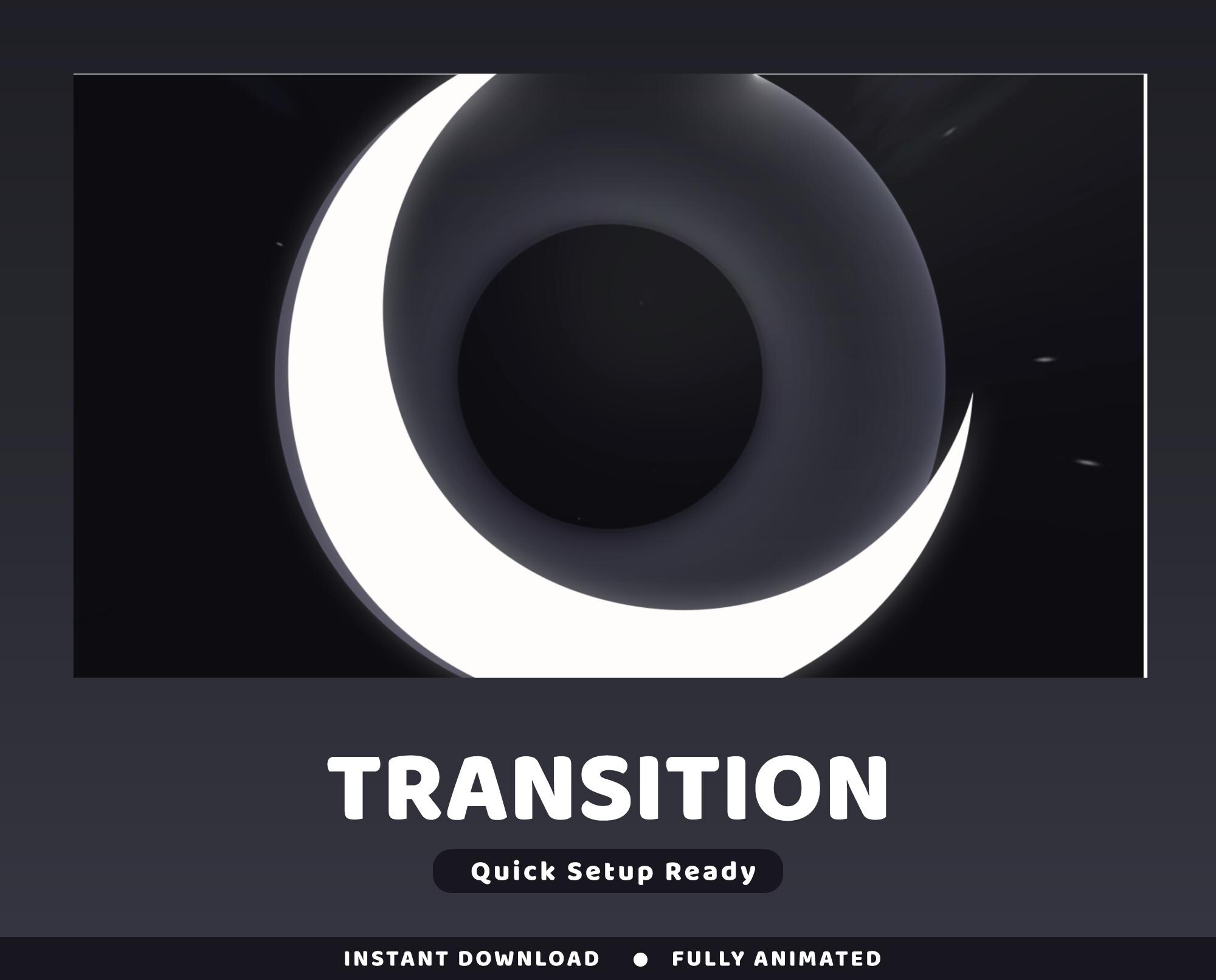 Moonlit Rings Animated Twitch Overlay Package, Night Sky Overlay, Cute ...