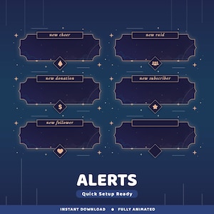 Celestial Skyline Animated Alert Twitch Overlay Package, Celestial ...