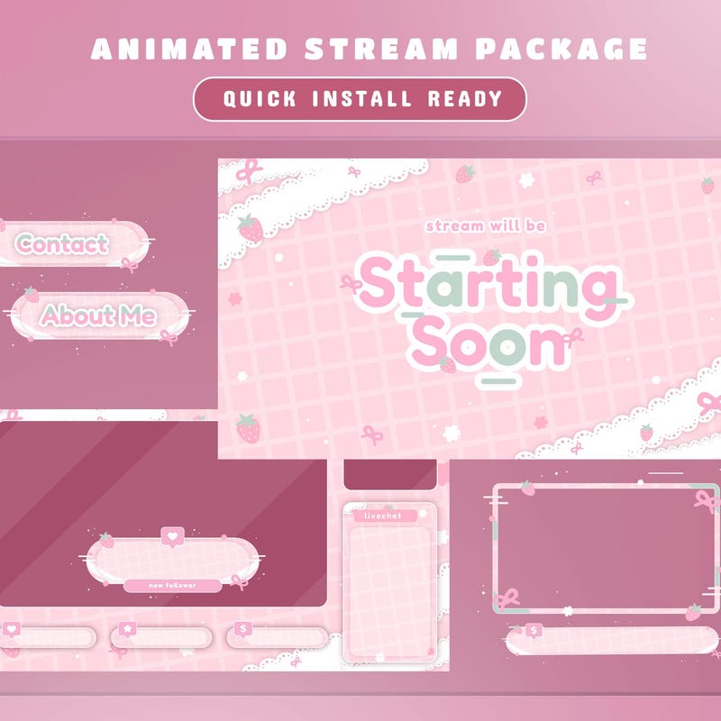 Girly Overlay for Twitch - Etsy