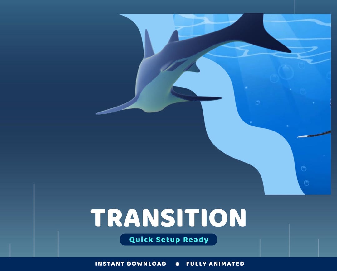 Blue Ocean Animated Stinger Transition Twitch Overlay Package ...