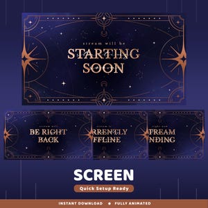 Galactic Grace Animated Twitch Overlay Package, Animation Celestial ...