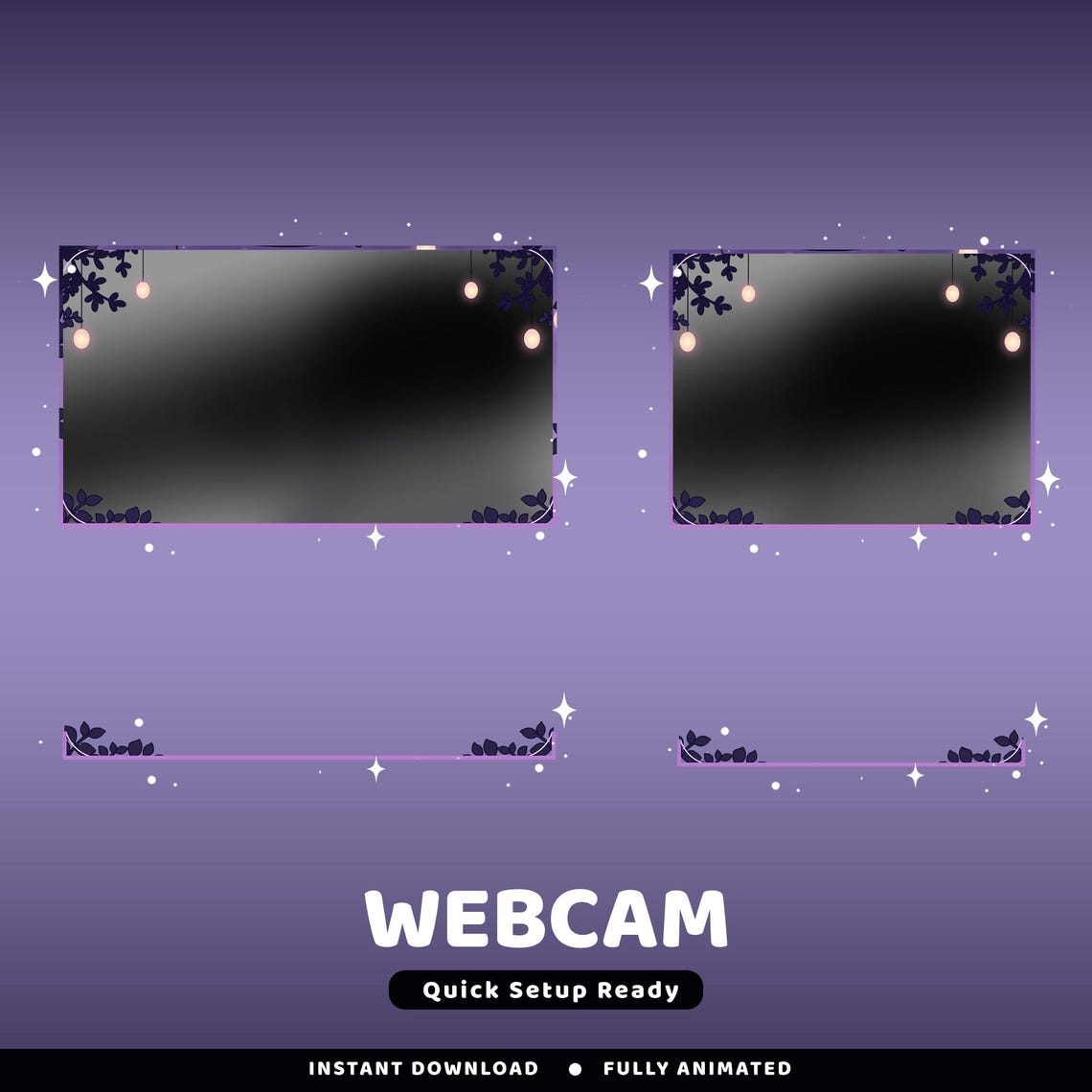 Lantern Forest Animated Twitch Overlay Package, Forest Overlay, Fairy ...