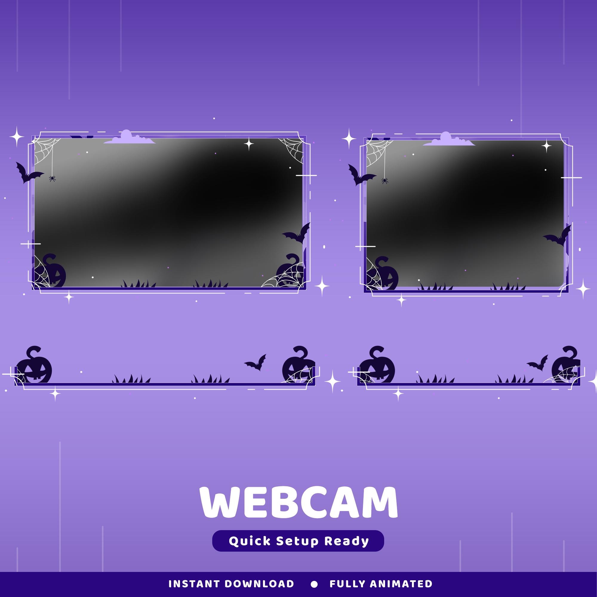 Spooky Purple Animated Twitch Overlay Package, Animation Halloween ...