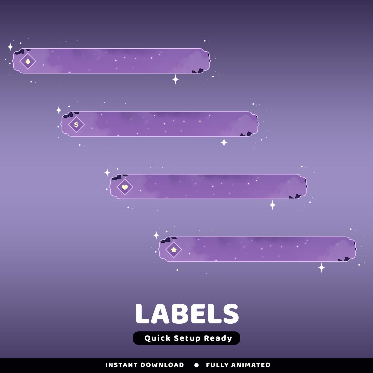 Lantern Forest Animated Twitch Overlay Package, Forest Overlay, Fairy ...